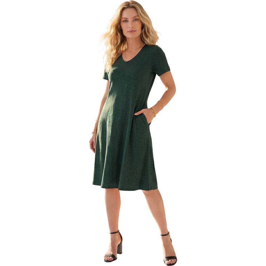 ROAMAN'S Roaman's Stretch Knit Pocket Swing Dress